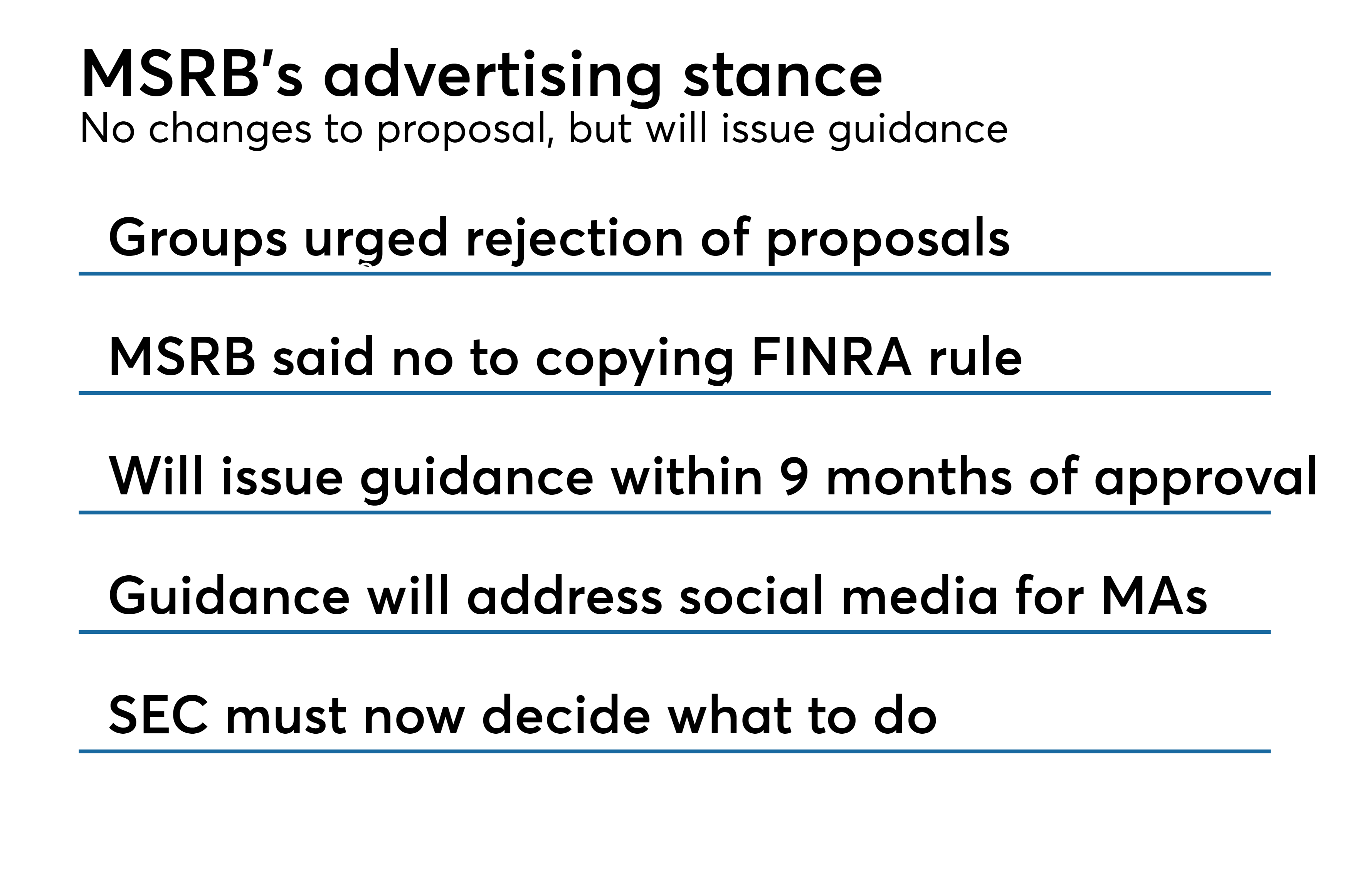 MSRB to SEC: advertising rule proposals don't need changing | Bond Buyer